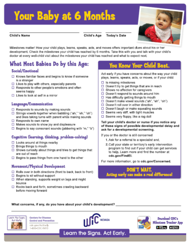 6 Month Checklist (English)_v2 | Nevada WIC