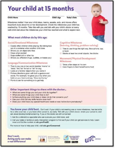 15 Month Checklist (English) - Nevada WIC