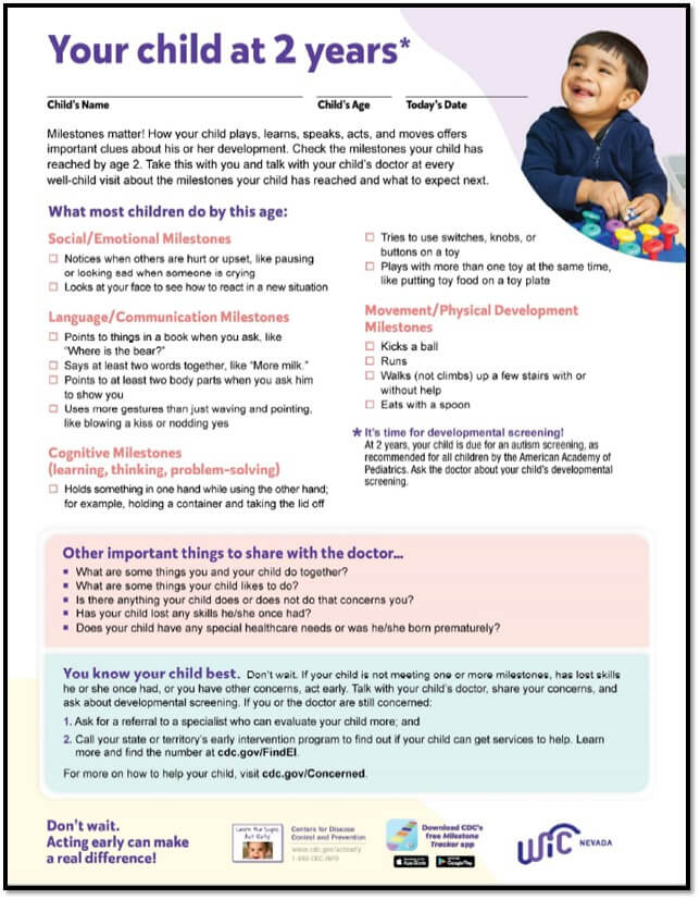2 Year Old Checklist English v2 Nevada WIC