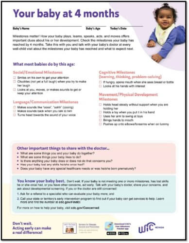 4 Month Checklist (English)_v2 - Nevada WIC