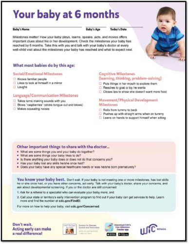 6 Month Checklist (English)_v2 - Nevada WIC